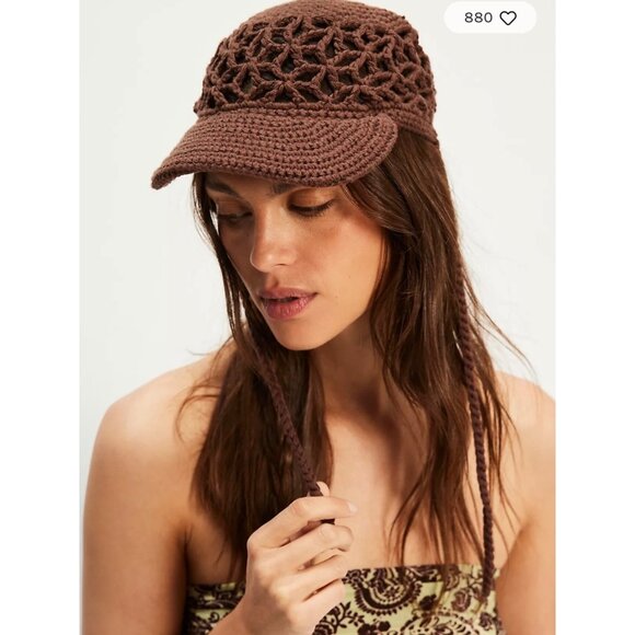 Free People | Accessories | Free People Silvie Crochet Baseball Hat Nwt ...